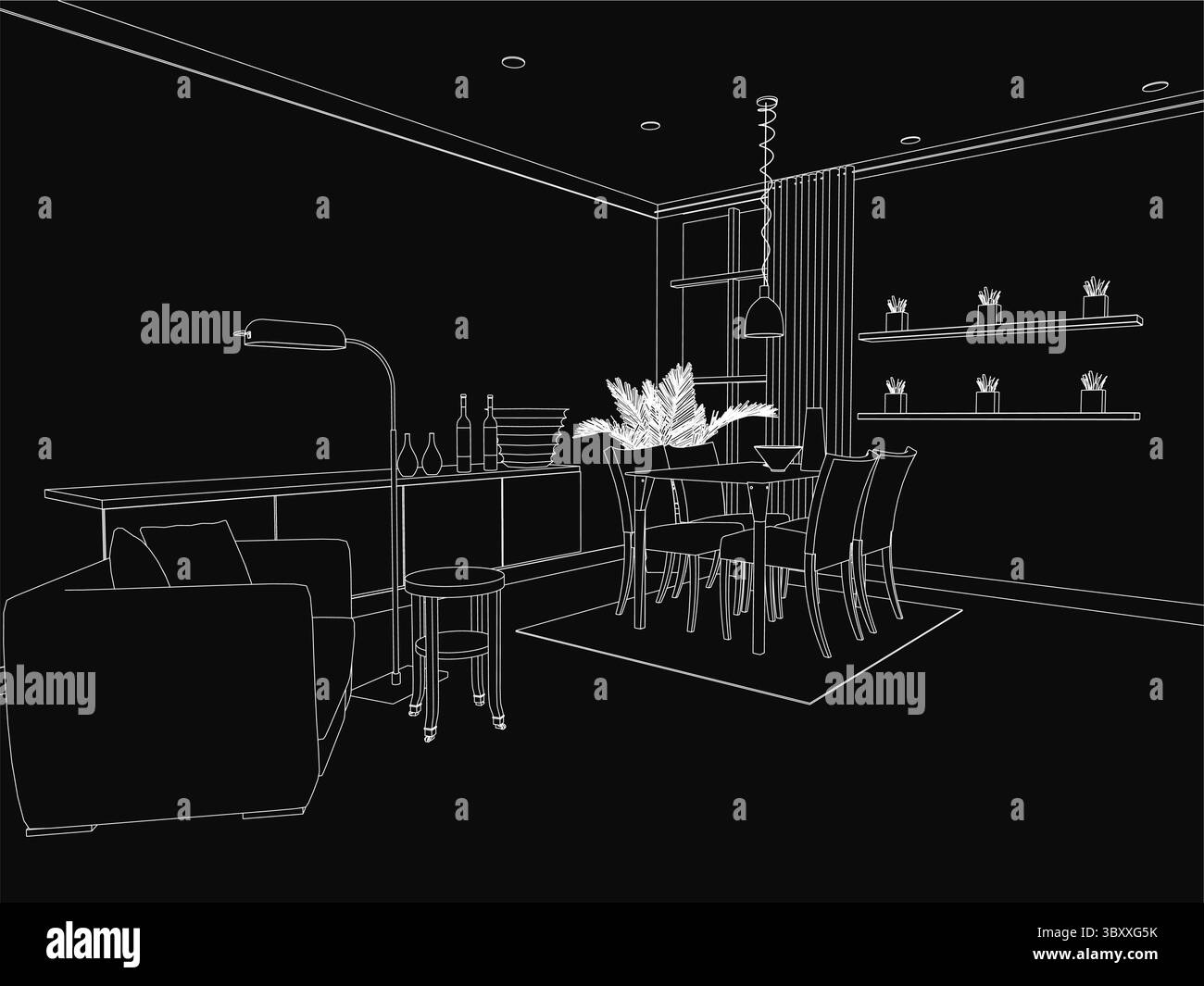 Dining room artistic Black and White Stock Photos & Images - Alamy