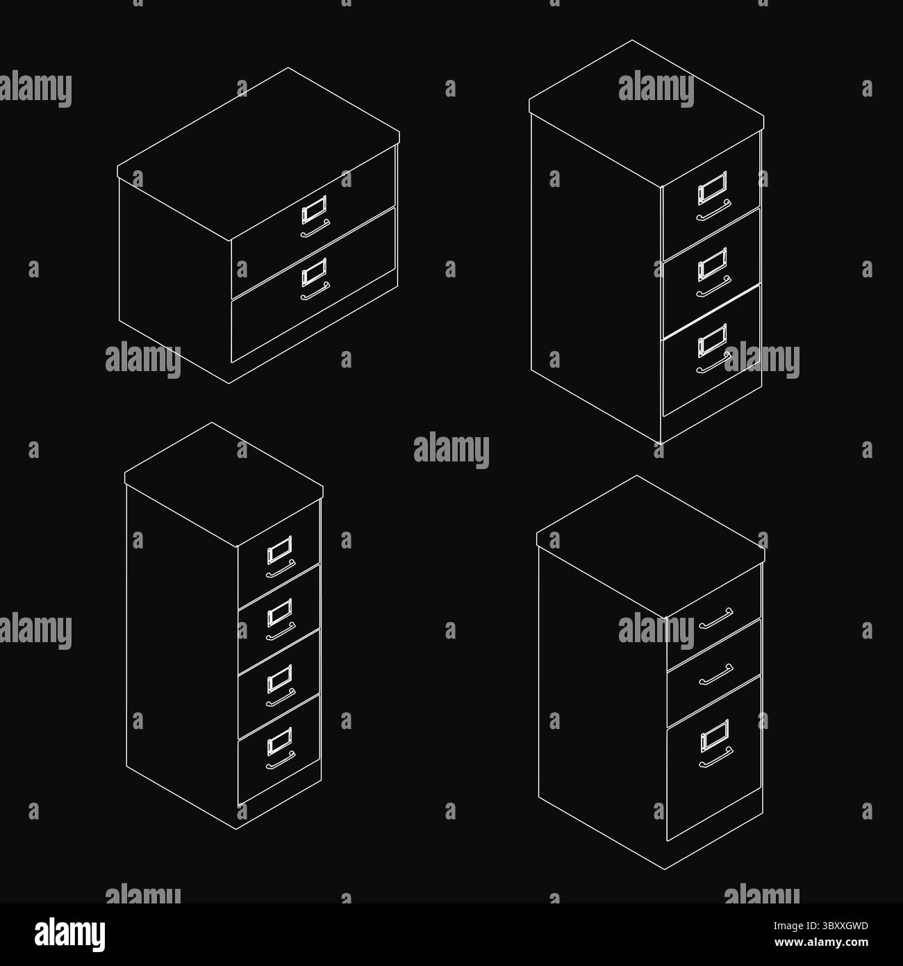 Modern metal office in Stock Vector Images - Alamy