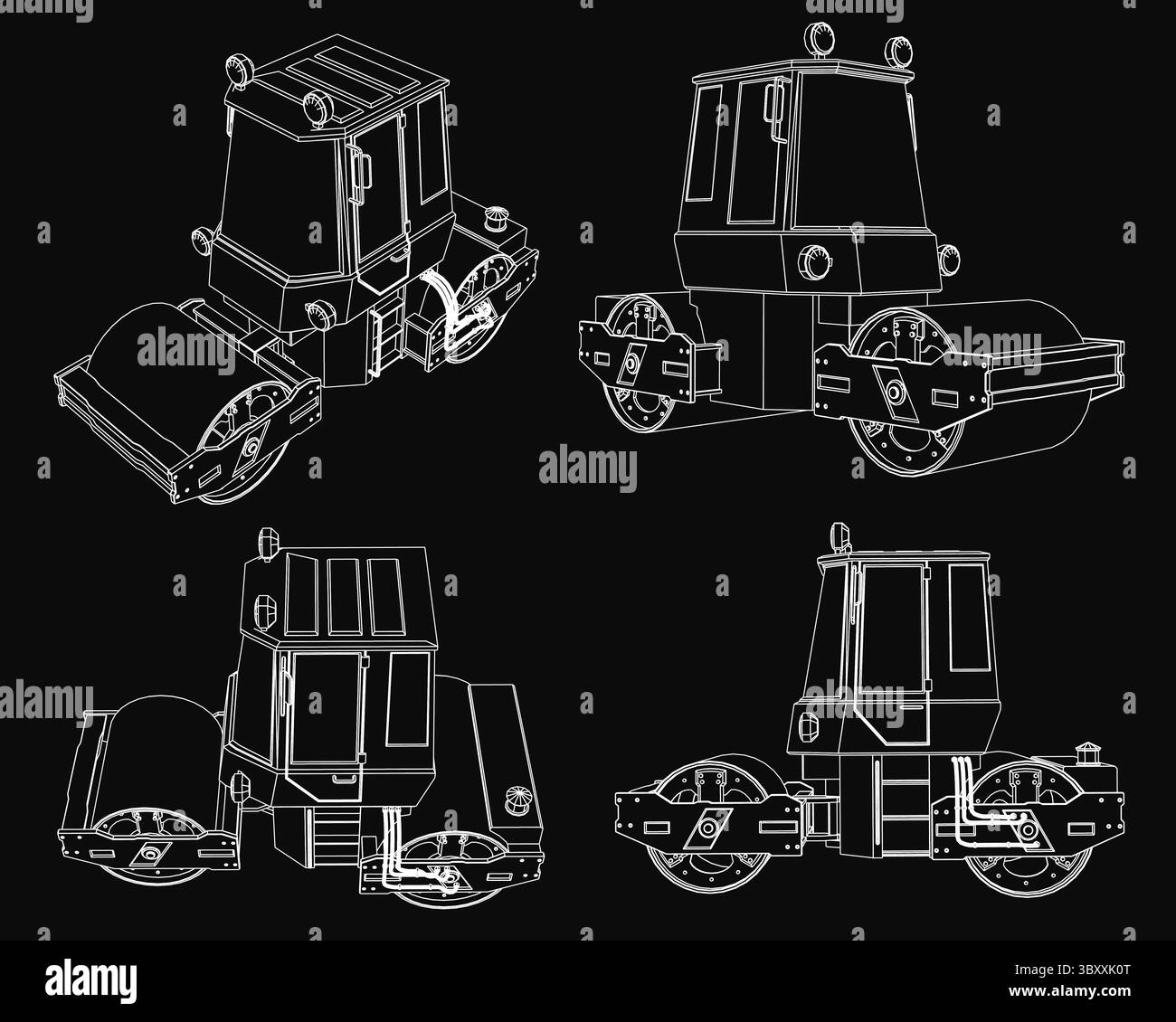 Asphalt road rollers Stock Vector Images - Alamy