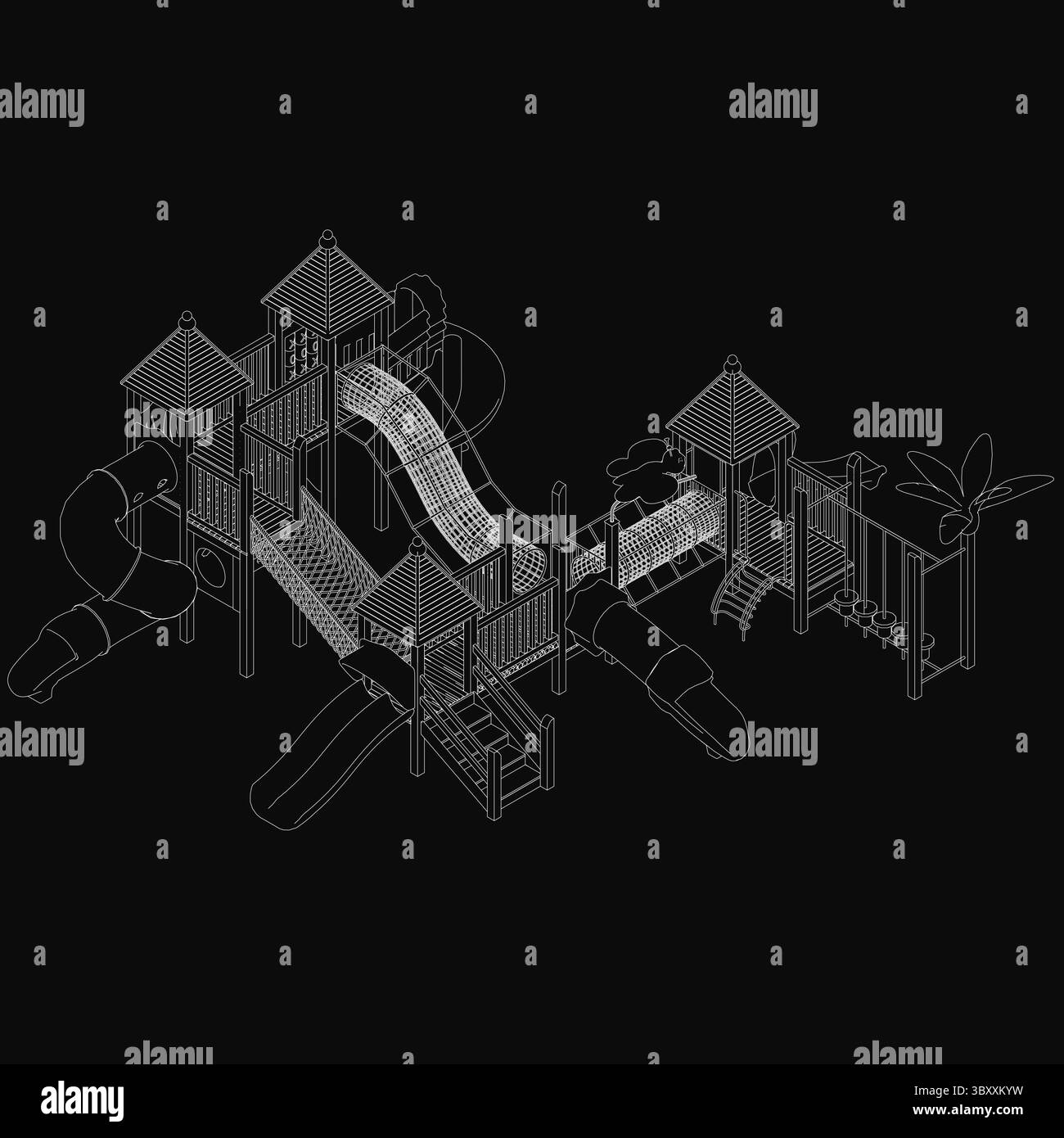 Playground slide graphic black Black and White Stock Photos & Images ...