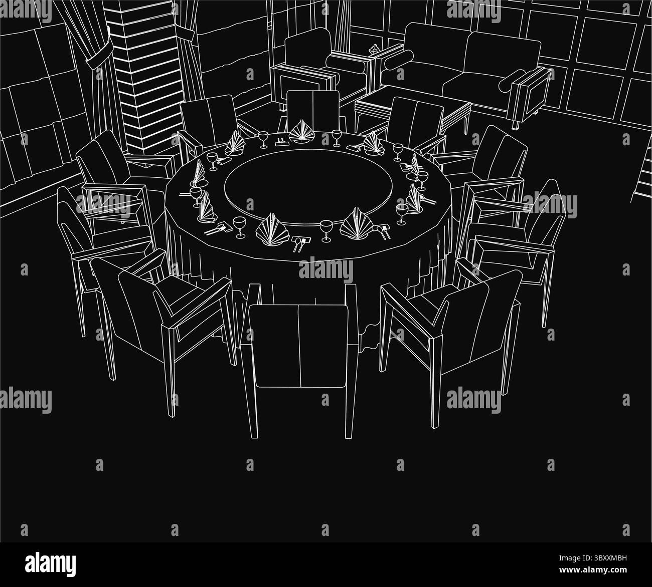 Restaurant interior in classic Stock Vector Images - Alamy