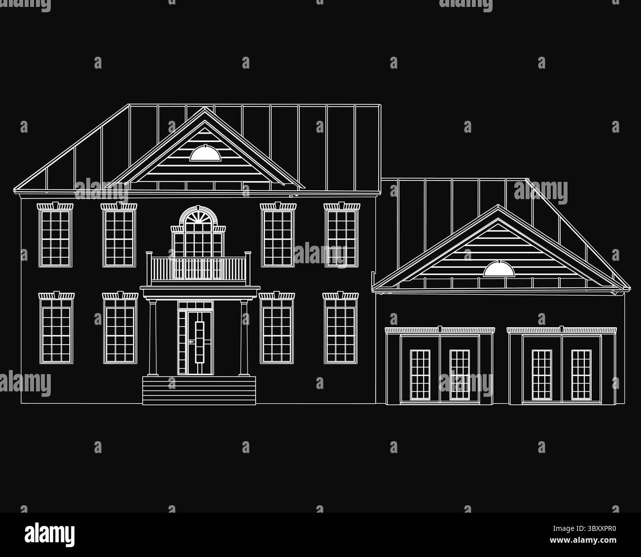 Front facade symmetrical Black and White Stock Photos & Images - Alamy