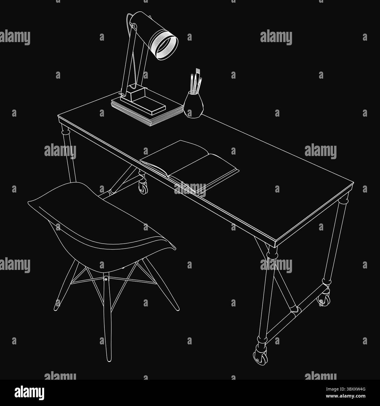 Study desk tool Black and White Stock Photos & Images - Alamy