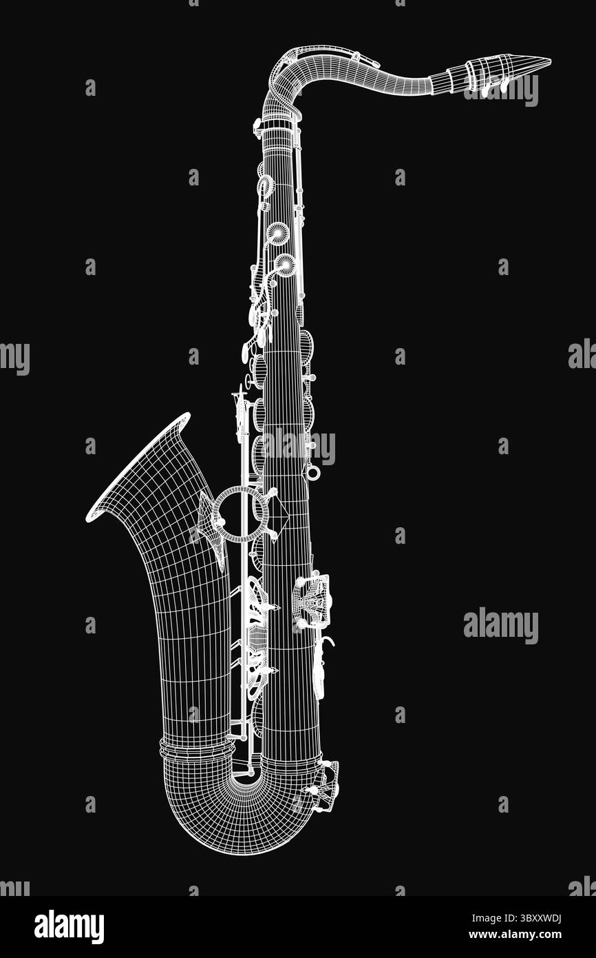 Saxophone 3d illustration Stock Vector Images - Alamy