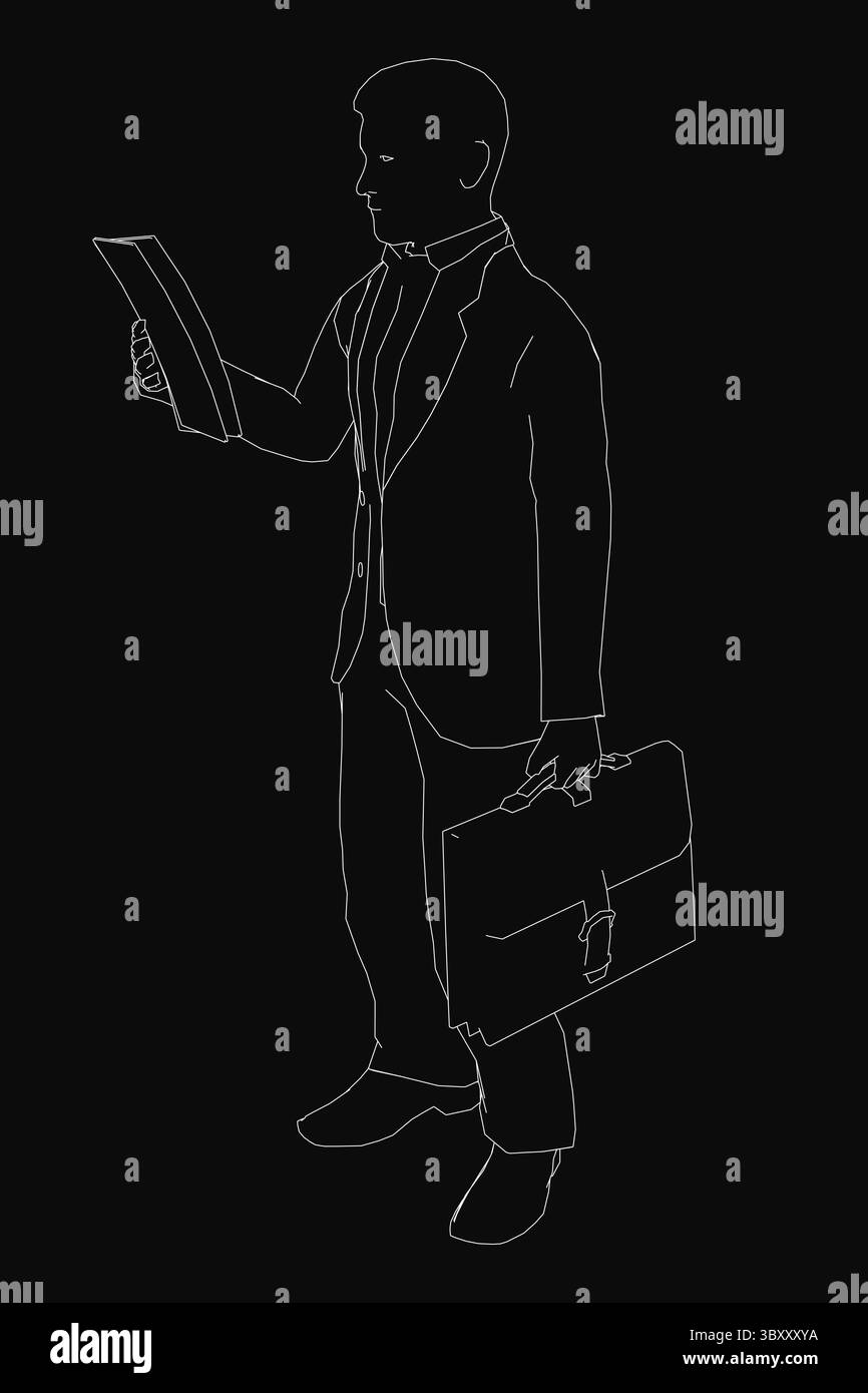 Portrait confident man reading Black and White Stock Photos & Images ...