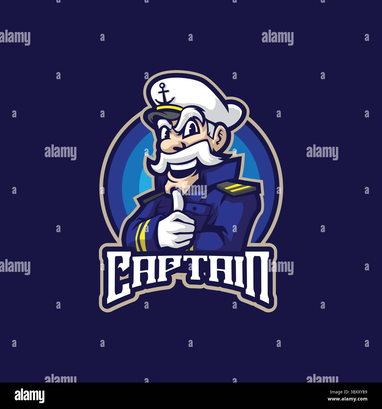 Captain mascot logo design vector with modern illustration concept ...