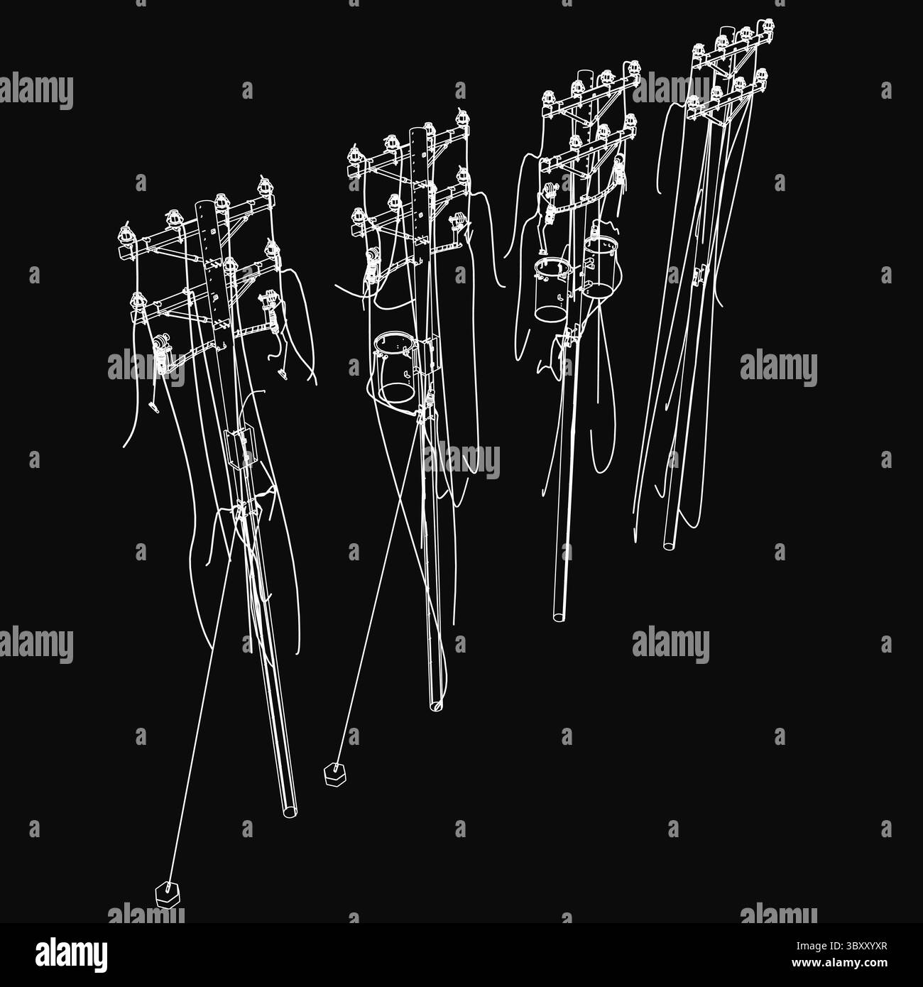 Structure on poles Stock Vector Images - Alamy