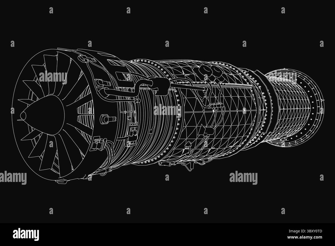 Aircraft turbine engine on Stock Vector Images - Alamy