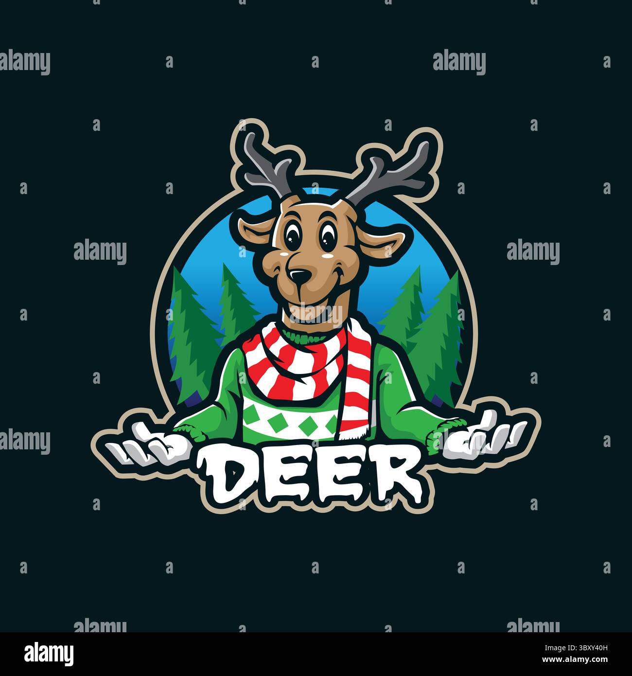 Deer mascot logo design vector with modern illustration concept style ...