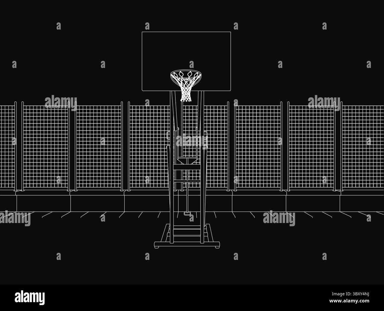 Basketball player against black Stock Vector Images - Alamy