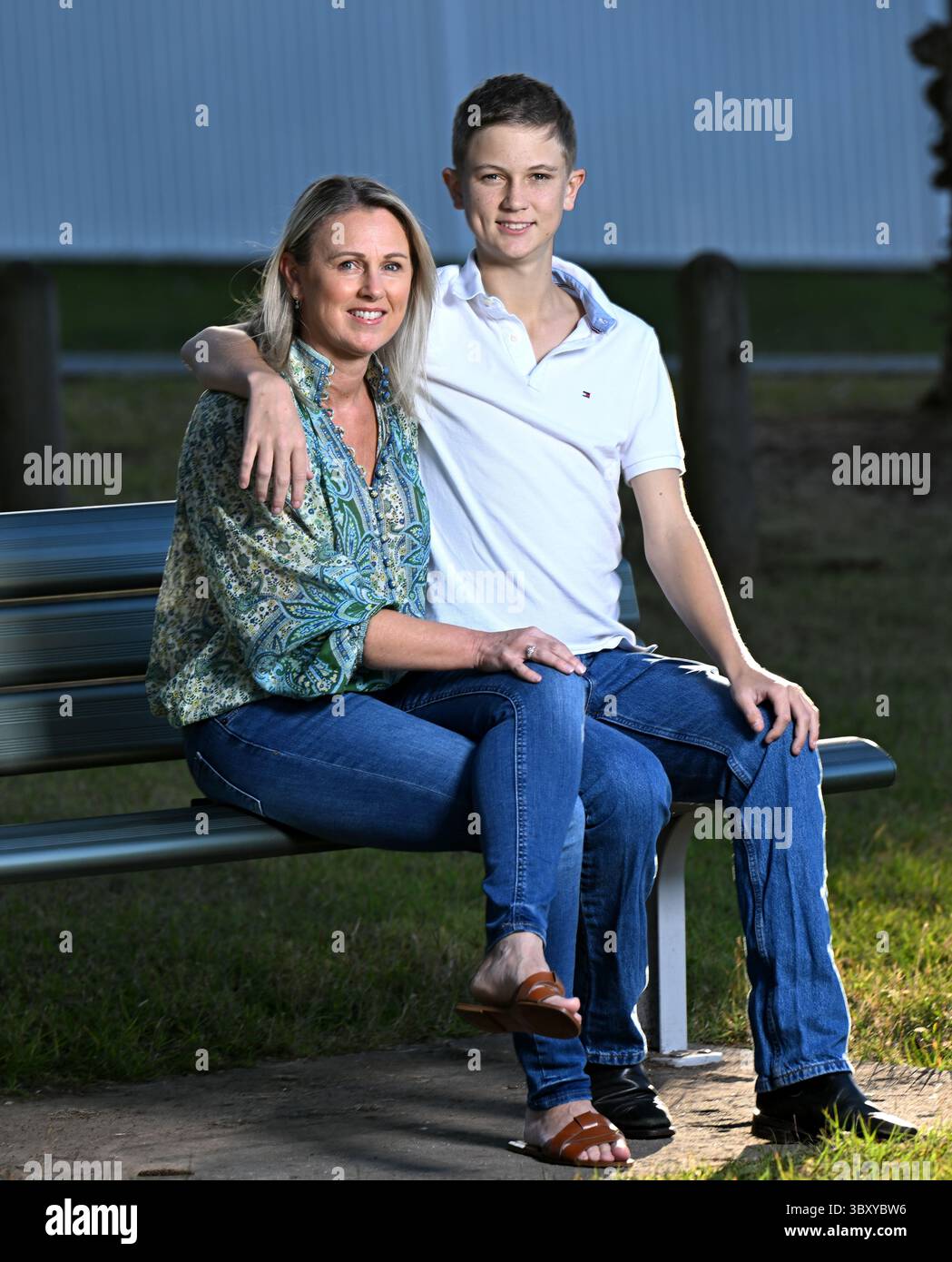 Kylie Larman and her son Matthew Larman are seen posing for a ...