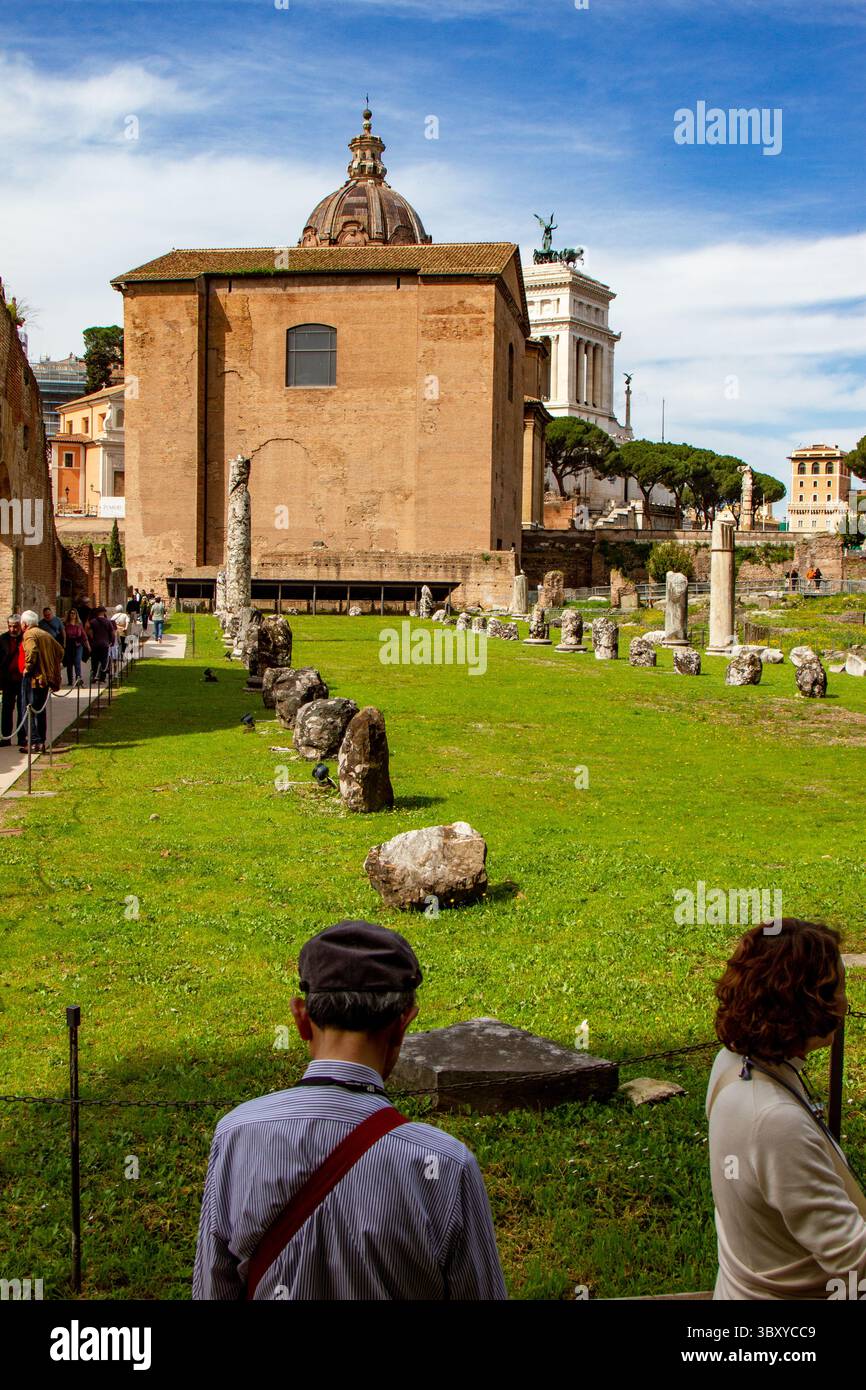 Rome, Italy; 03 15 2025; Tourists visiting the Roman Forum on the ...