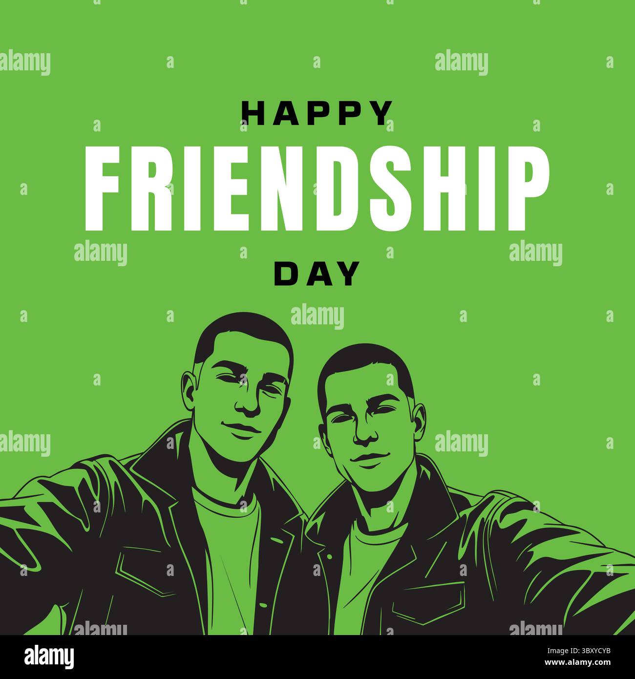 Friendship Day Hand Drawn Vector Illustrations of Best Friends Hugging ...
