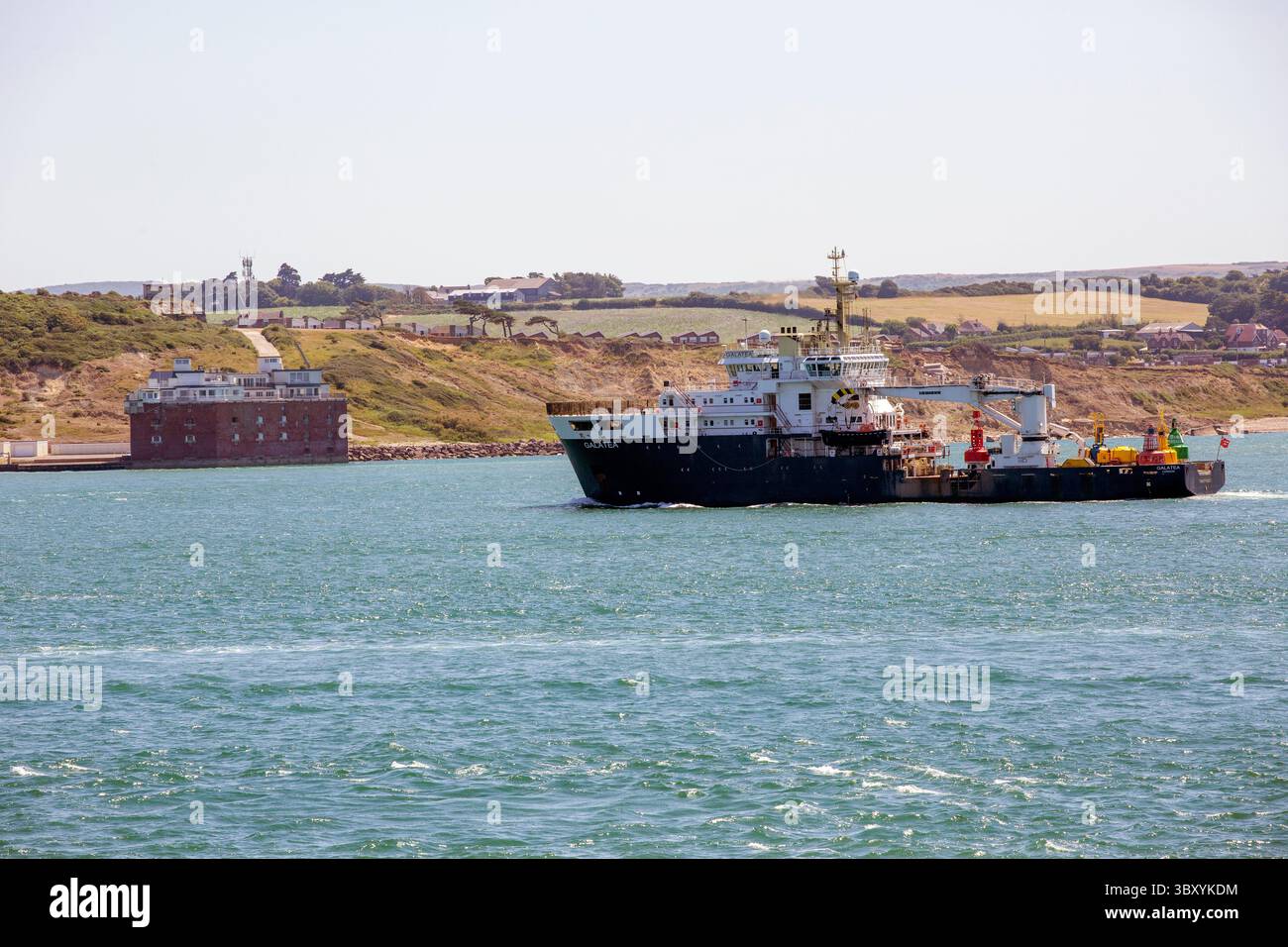 Trinity House Vessel THV Galatea. Lighthouse tender in the Solent Stock ...