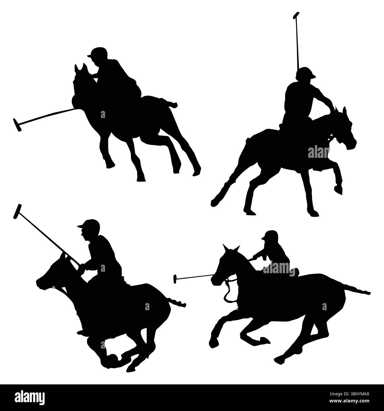 Polo equestrian game action Cut Out Stock Images & Pictures - Alamy