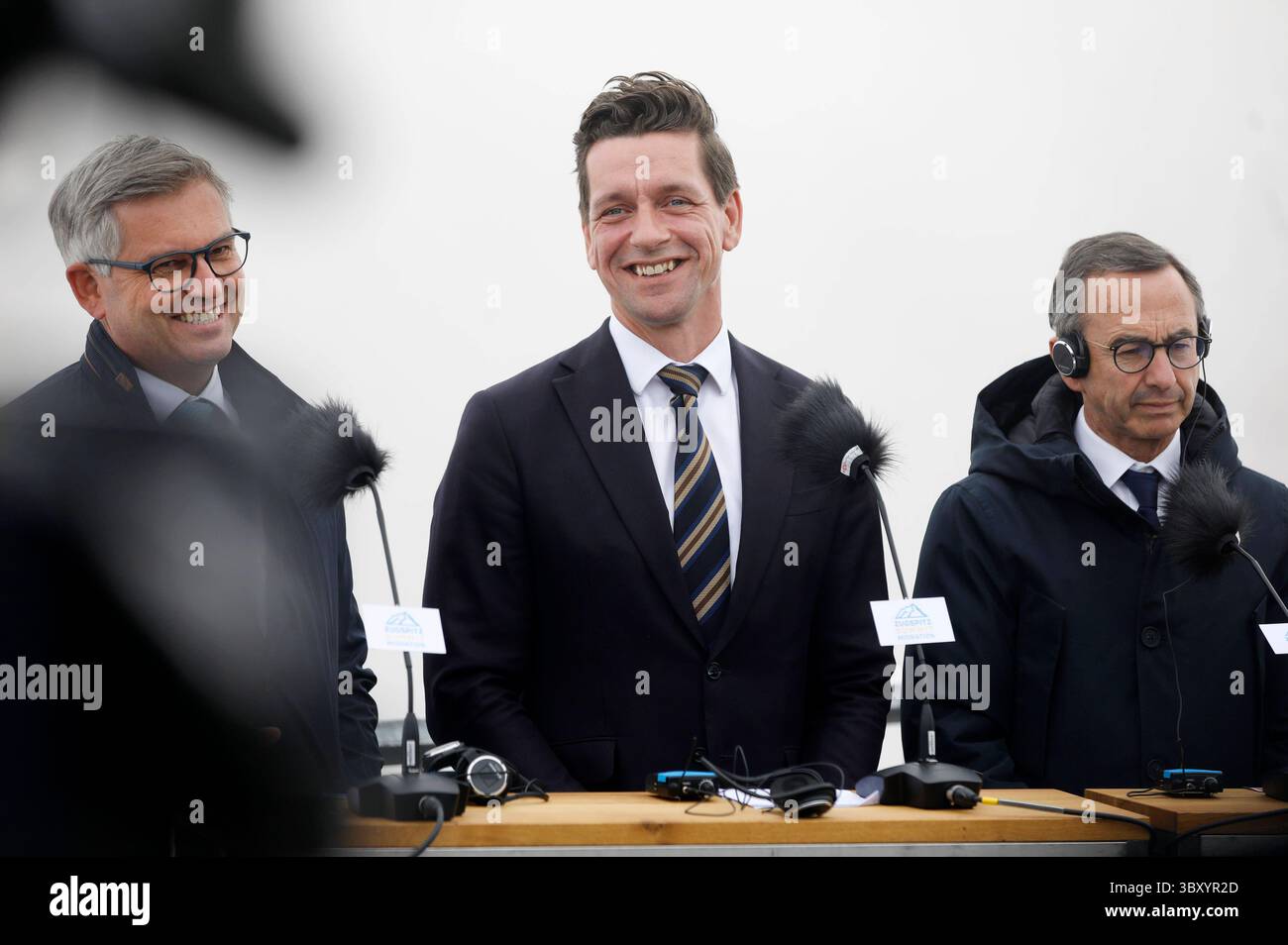 Magnus Brunner, Kaare Dybvad Bek und Bruno Retailleau bei der ...