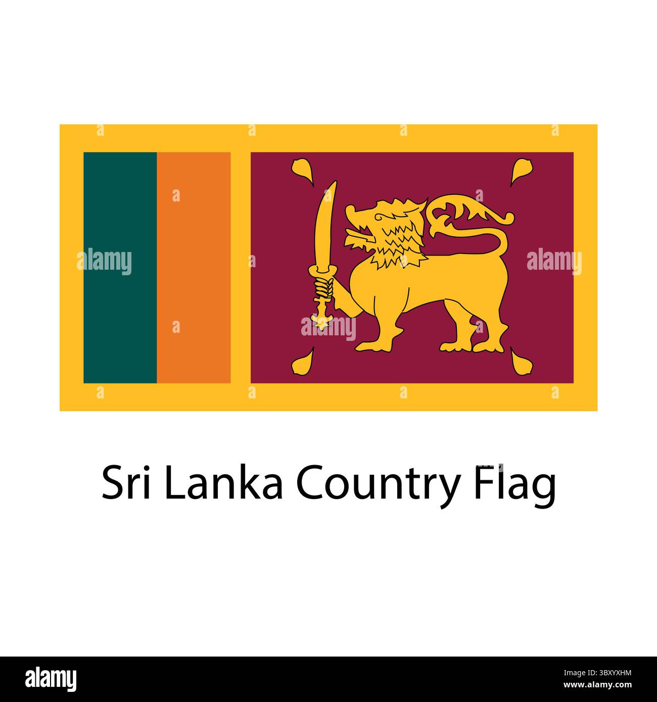 Sri Lanka Country Flag hand drawing illustration vector-based drawing ...