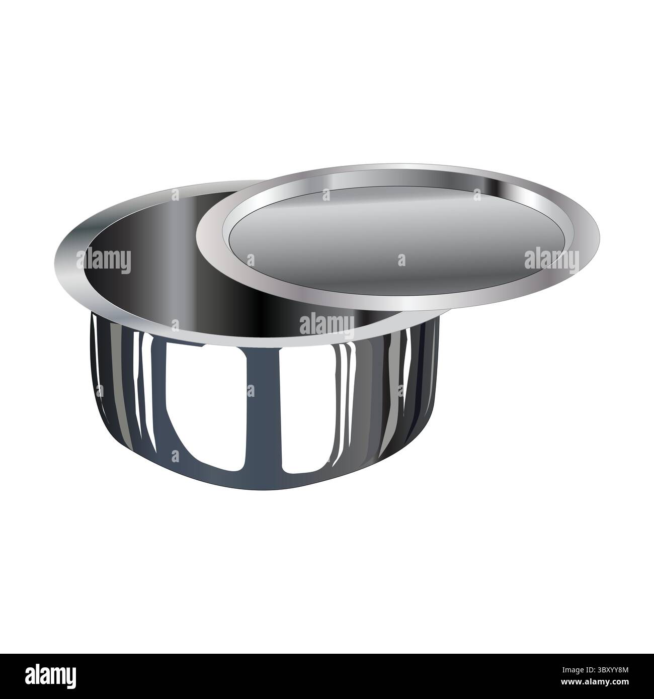 Stainless Steel Patila/Tope with lid illustration white background ...