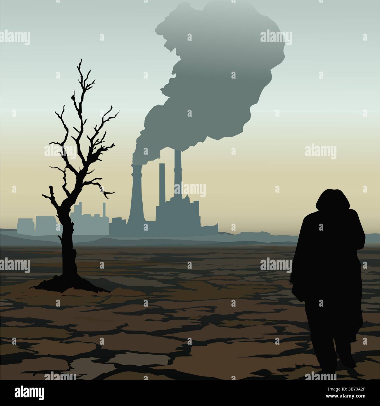 The main sources of air pollution Illustration vector-based drawing ...