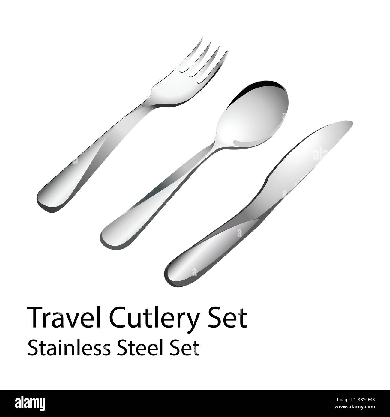 Tavel Cutlery set illustration on white background Stock Vector Image ...