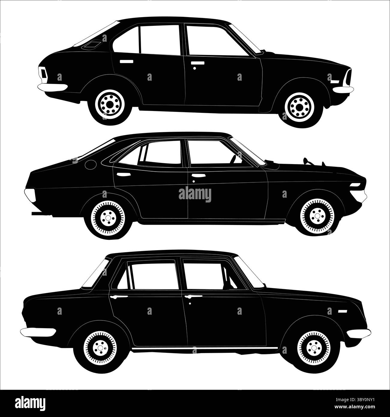 Vehicle car silhouette shape drawing Vol 07 Stock Vector Image & Art ...