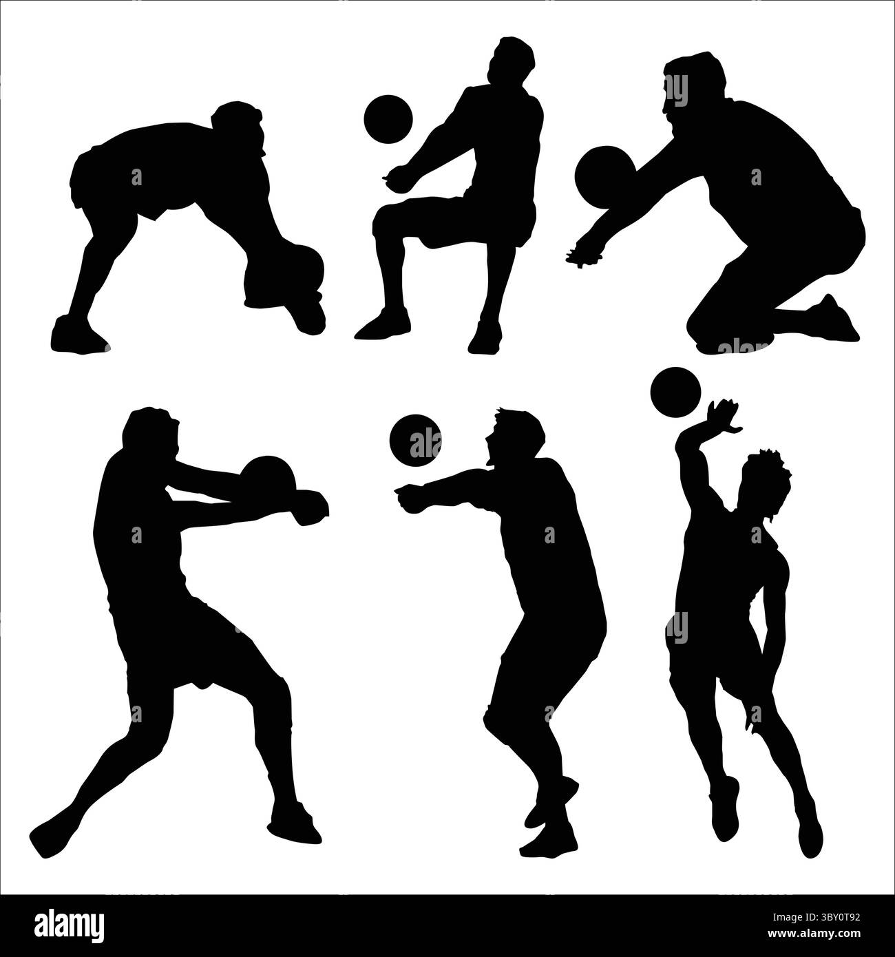 volleyball players silhouette Shapes VOL 1 Stock Vector Image & Art - Alamy