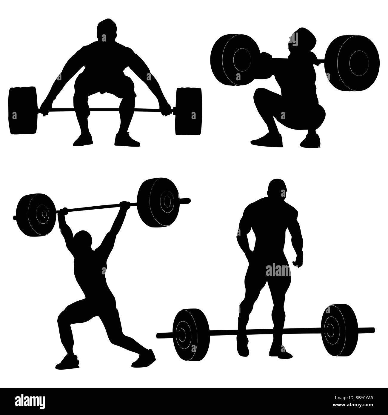 weightlifting Silhouette shape drawing Vol 4 Stock Vector Image & Art ...