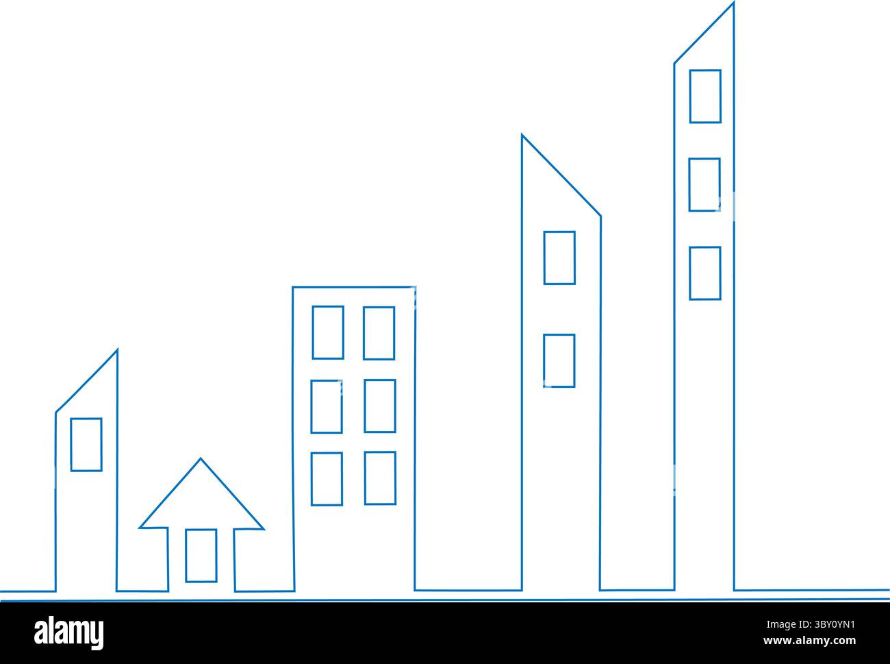 Cityscape continuous one line Stock Vector Images - Alamy