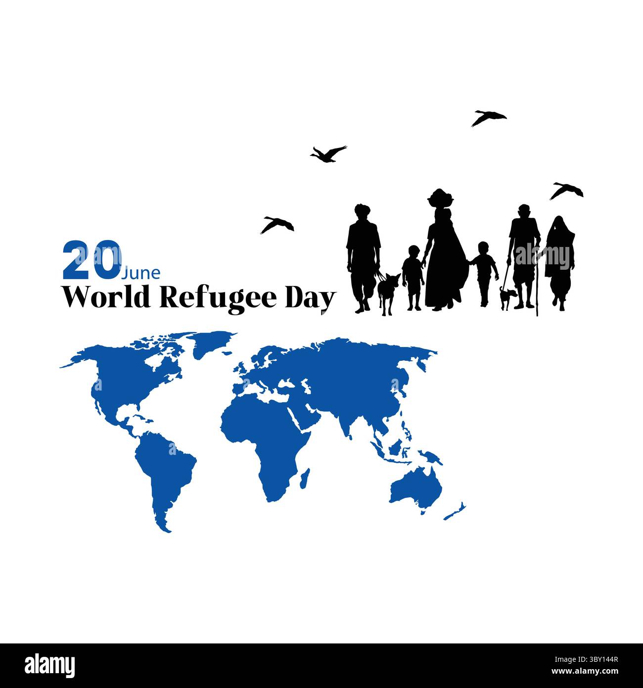 World Refugee Day, world International Refugee Day illustration on ...