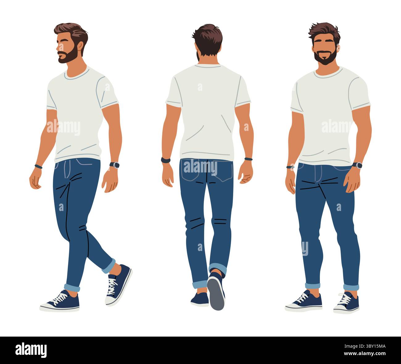 Full body bearded male Stock Vector Images - Alamy