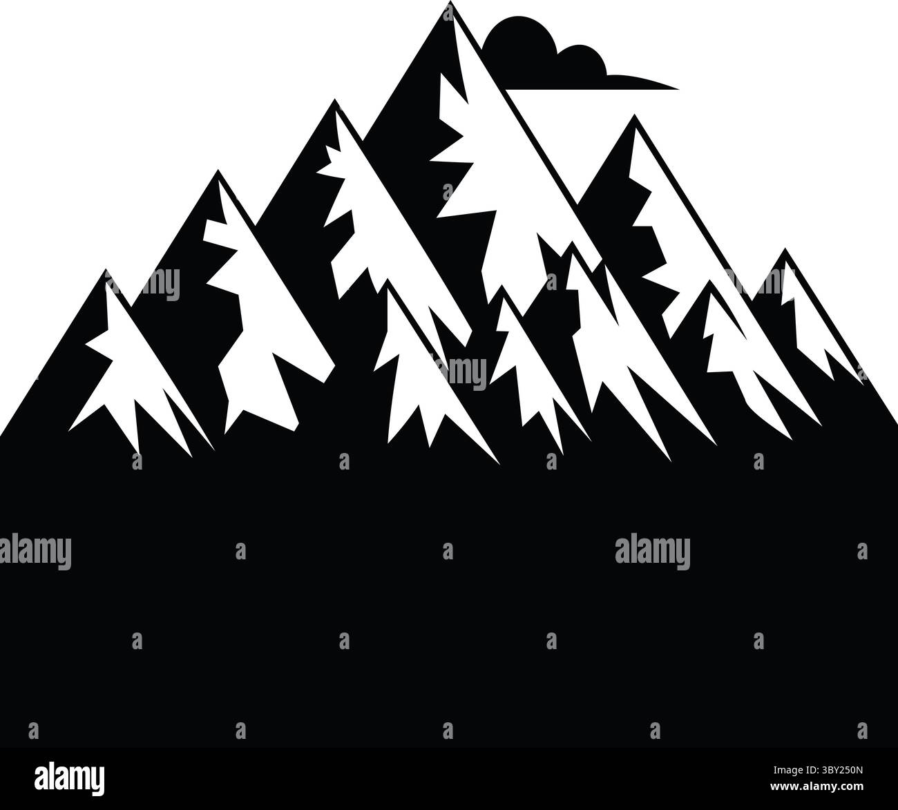 Camping in mountains vector Black and White Stock Photos & Images - Alamy
