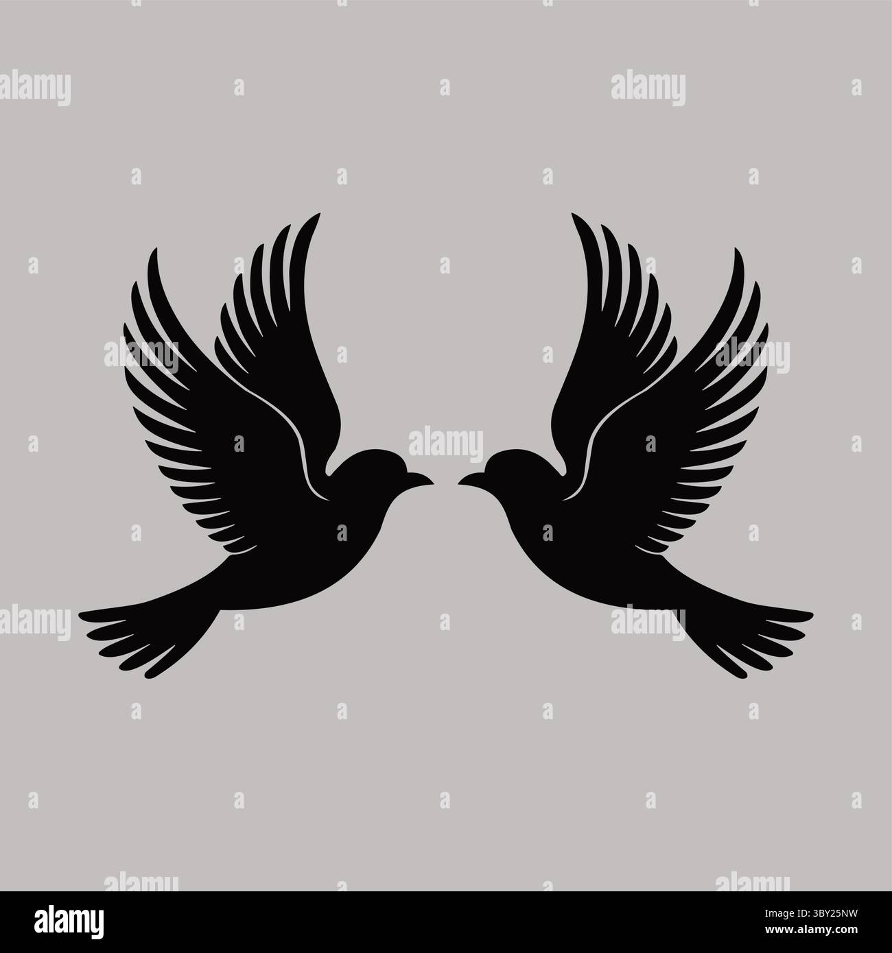 Black birds flying in Stock Vector Images - Alamy