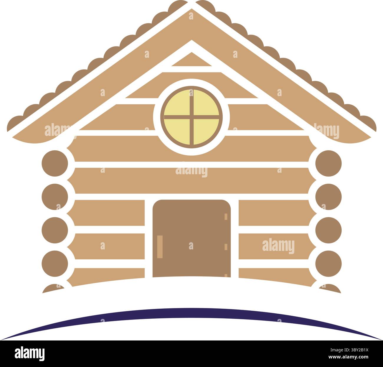 Icon of a wooden log house Stock Vector Image & Art - Alamy