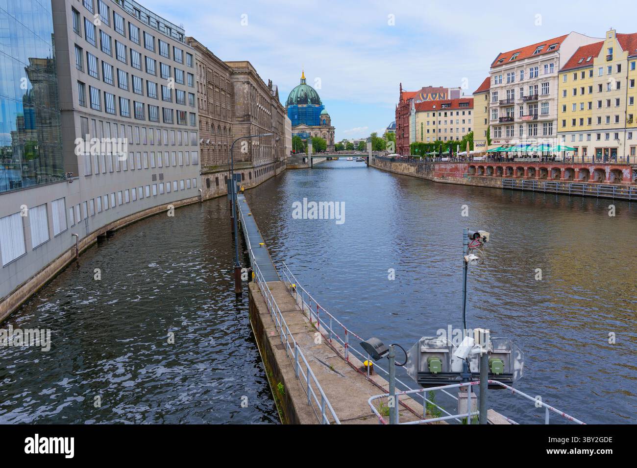 Berlin, Germany - June 1, 2025: Serene view of the Spree River with the ...