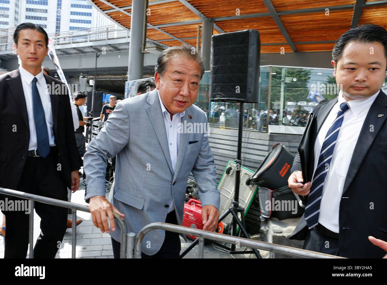 July 19, 2025, Tokyo, Japan: Japanese politician Naoto Kan leaves a ...