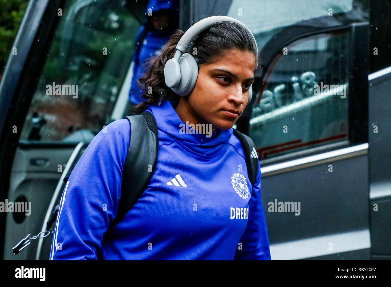 Tejal Hasabnis of India arrives at Lord prior to the 2nd Metro Bank One ...