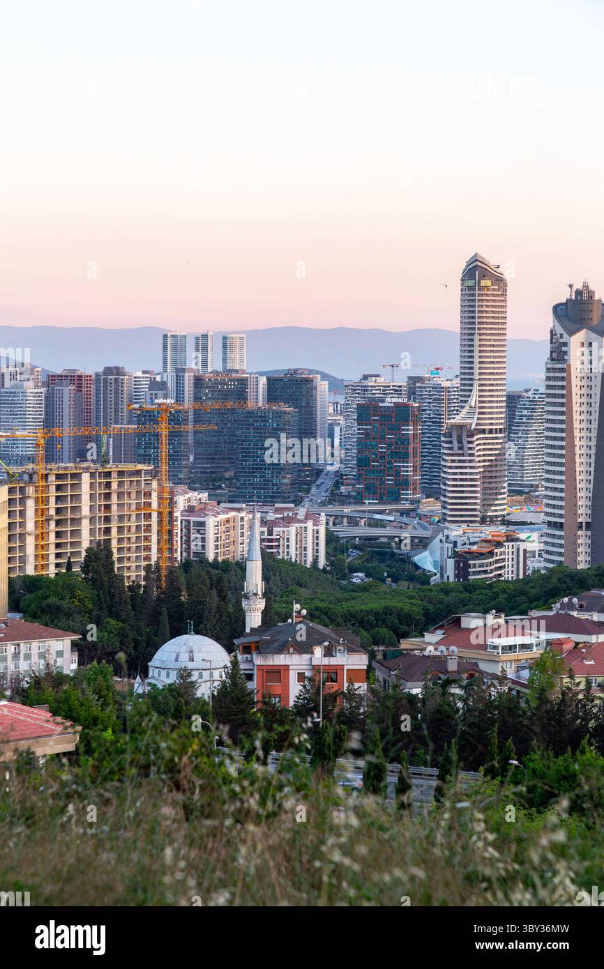 Istanbul, Turkiye - 27 June 2025: Aerial skyline of the Asian side of ...