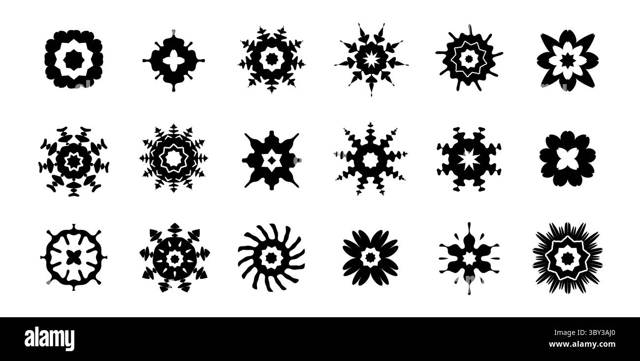 Abstract radial patterns set Cut Out Stock Images & Pictures - Alamy