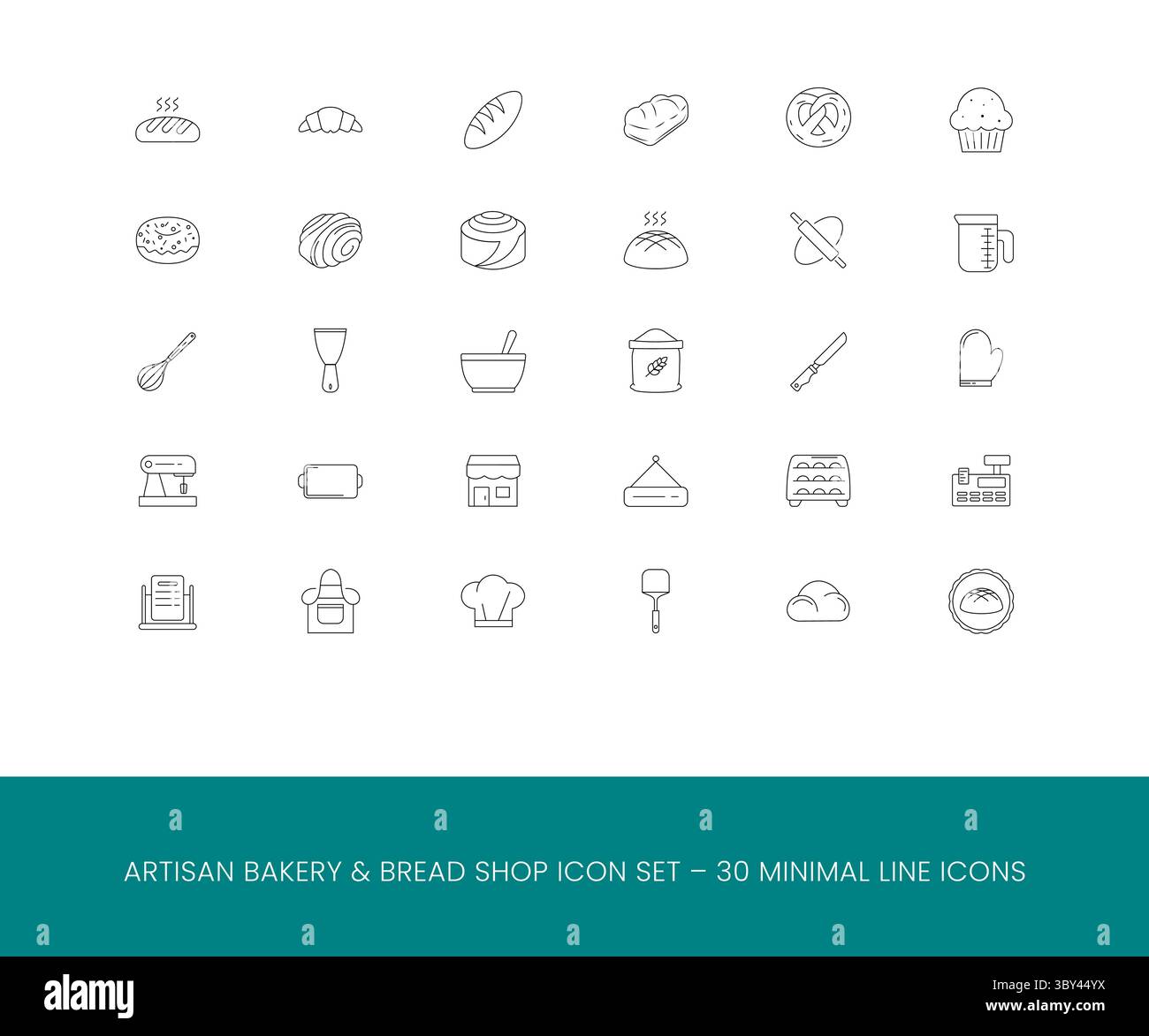 Pretzel bakery food line Stock Vector Images - Alamy