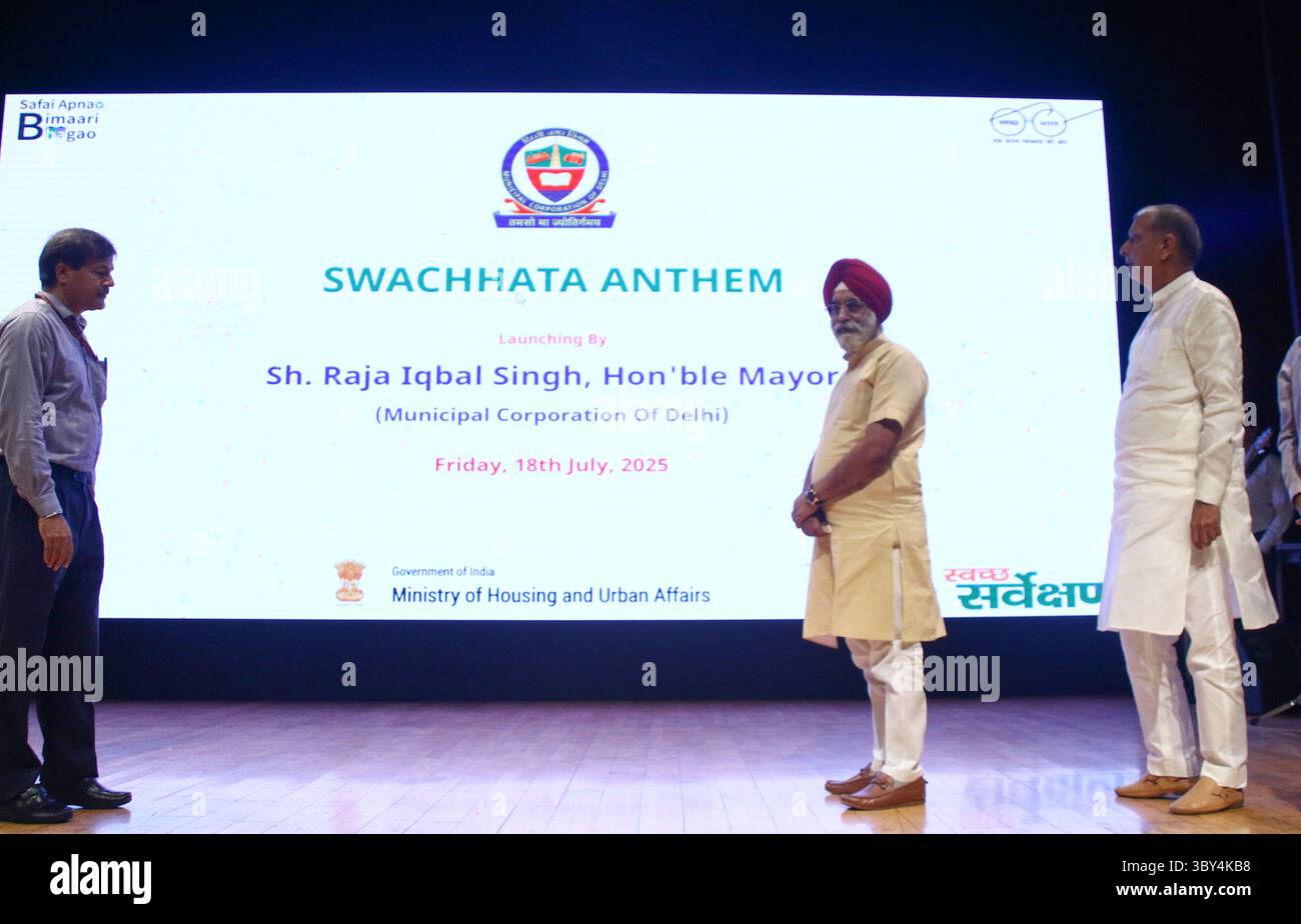 NEW DELHI, INDIA - JULY 18: Delhi MCD Mayor Raja Iqbal Singh launched "Swachhata Anthem" at a ...