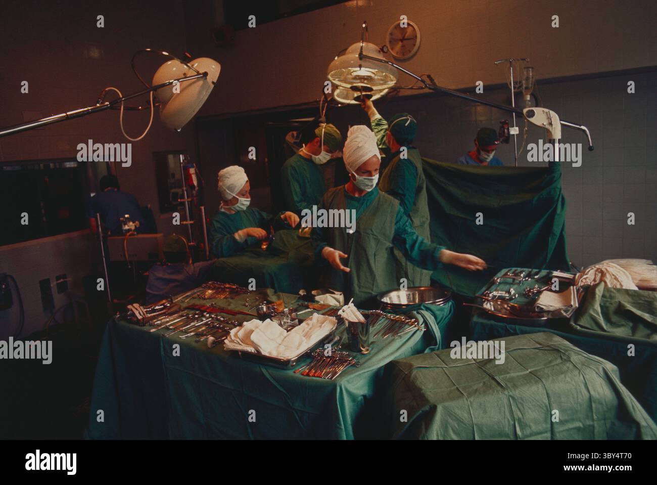 Medical hospital. Operating theatre. Surgical procedure in progress ...