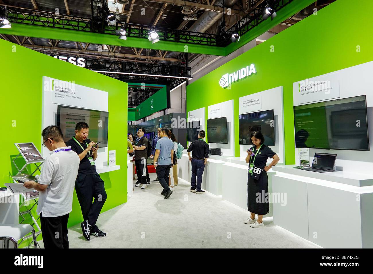 Visitors seen at the NVIDIA booth during the 3rd China International ...