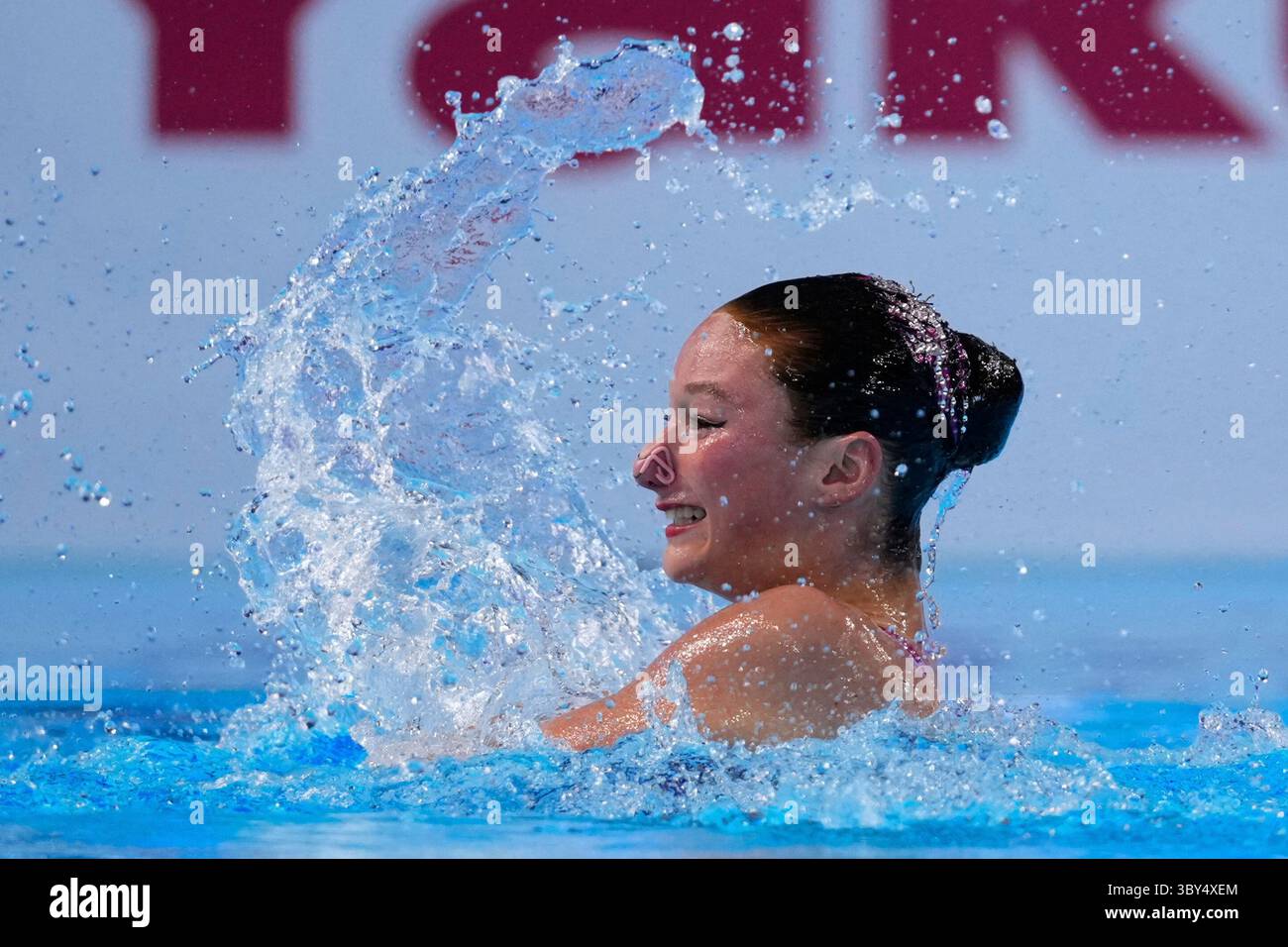 Romane Temessek of France competes during the women's solo technical at ...