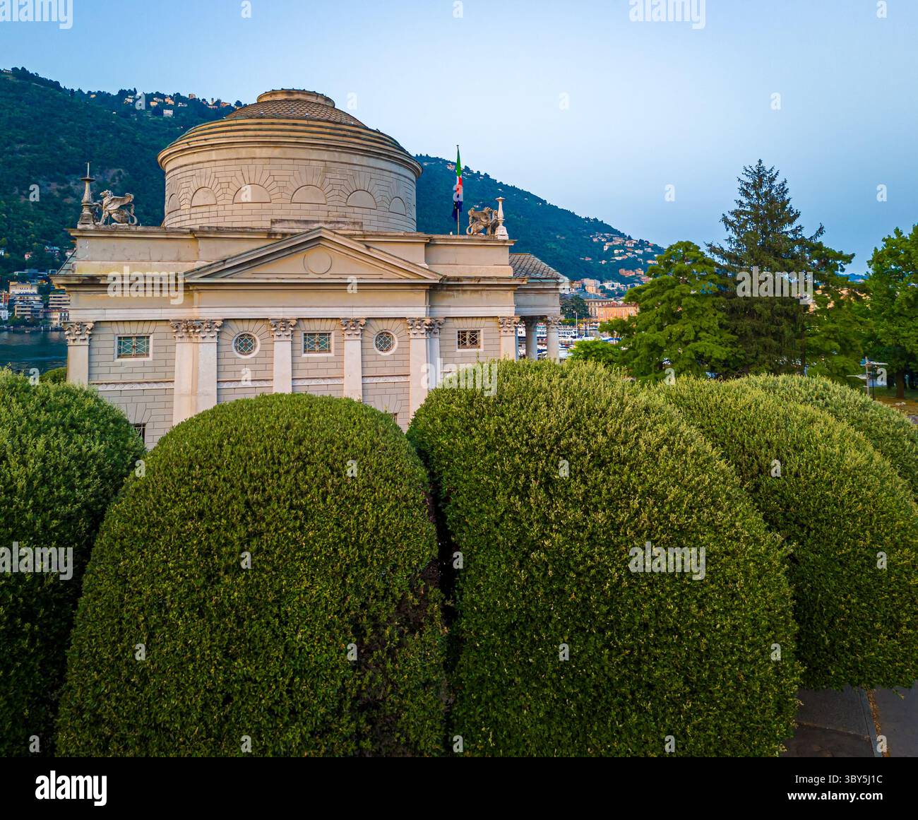 Aerial image of Como’s Volta Temple with its neoclassical design ...