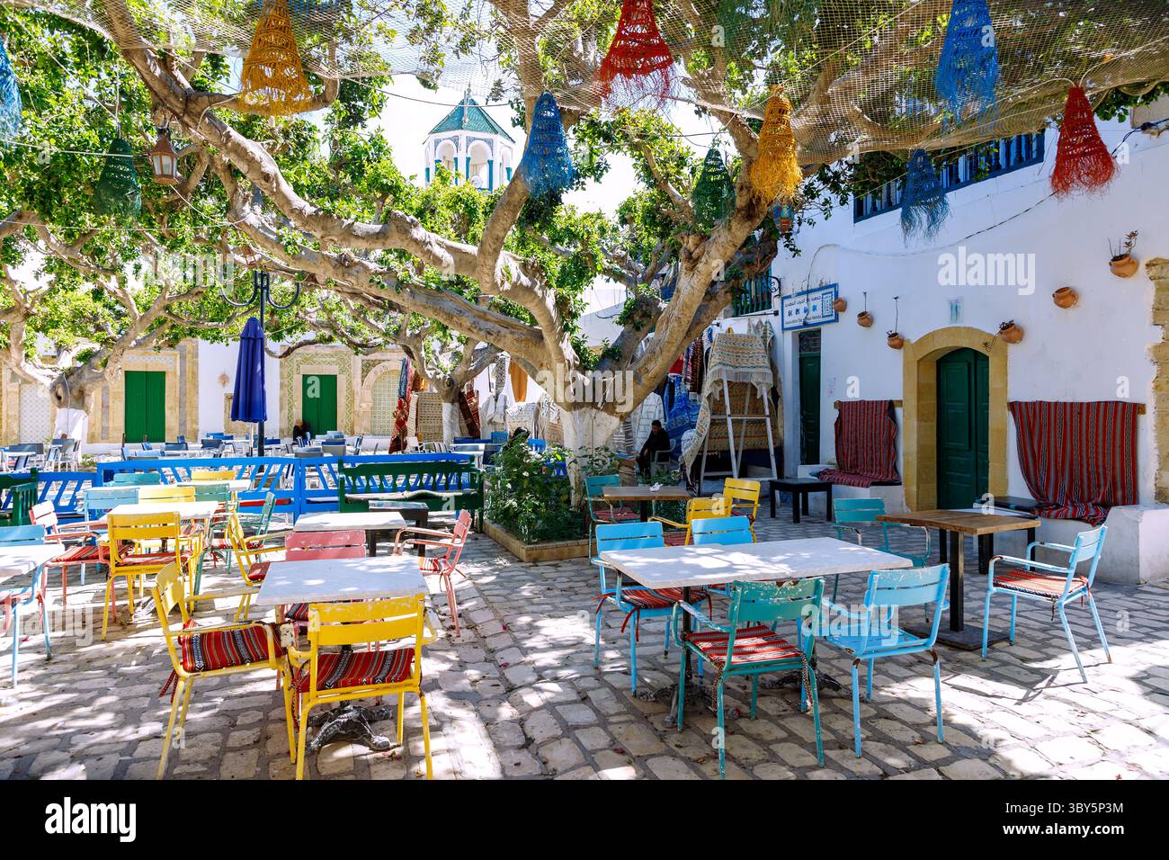 Square in front of the Great Mosque with Café el Medina in the Medina ...