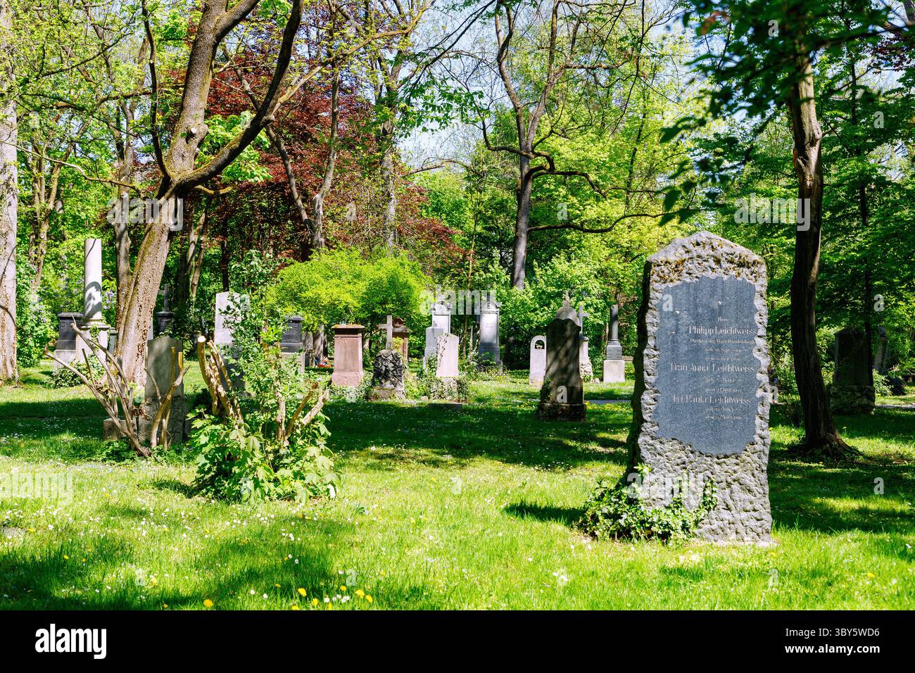 historical graves at the Old Northern Cemetery (Alter Nordfriedhof) in ...
