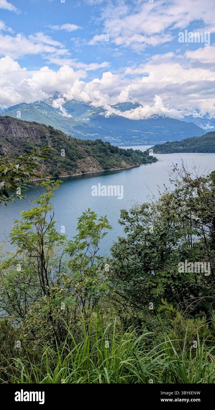 Hiking around Piona lake como Stock Photo - Alamy