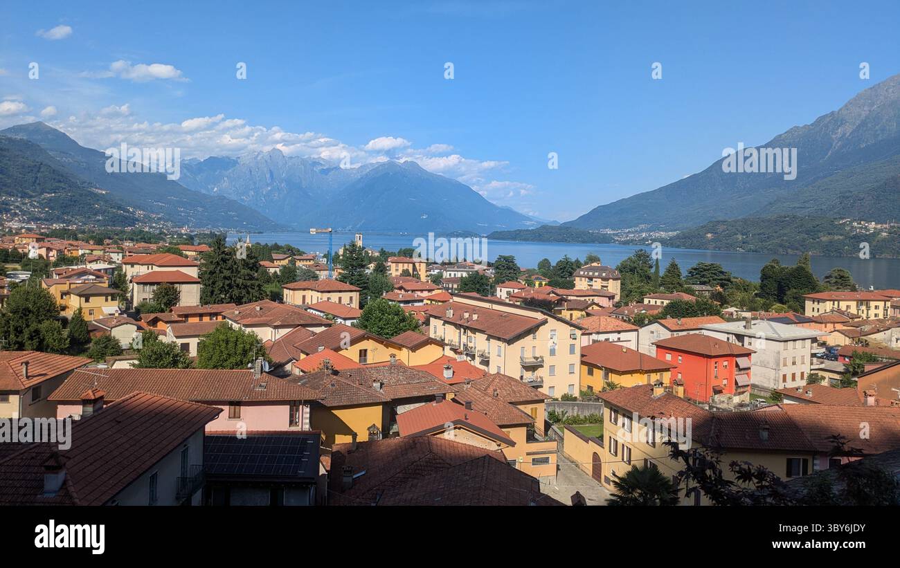 View over the town of Dongo Lake Como Stock Photo - Alamy