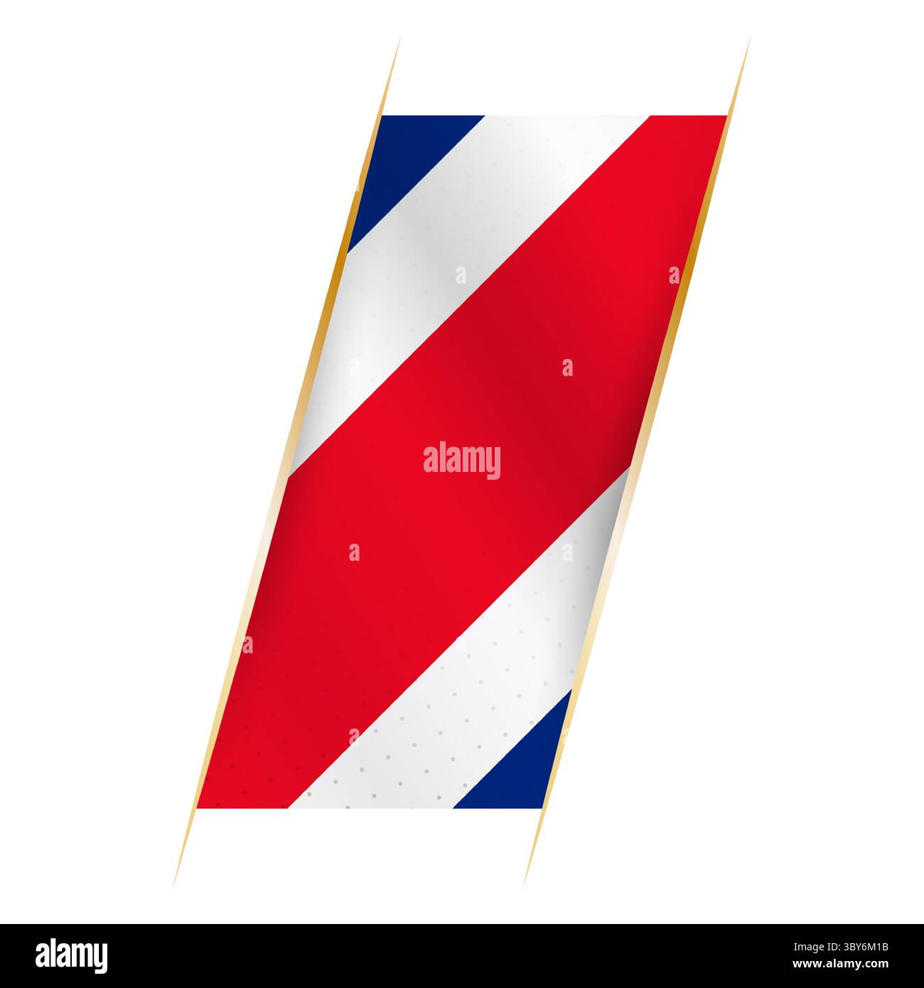 Costa Rica flag in the form of a banner with waving effect and shadow ...