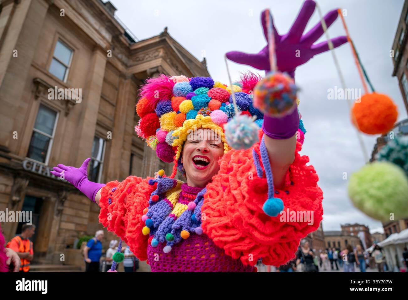 The Prom Pom Queen entertaining the crowds on the second day of the ...